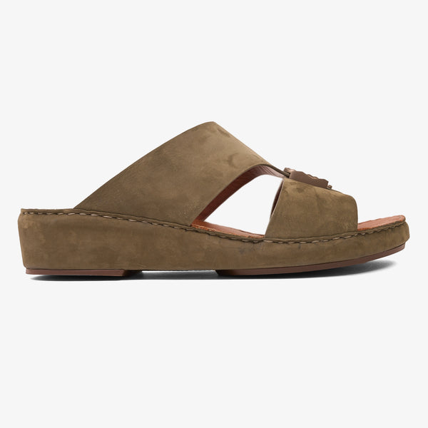 BUY FARADA MODERN PREMIUM SUEDE ARABIC SANDALS OLIVE